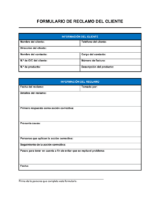 Reclamaciones de clientes ejemplos