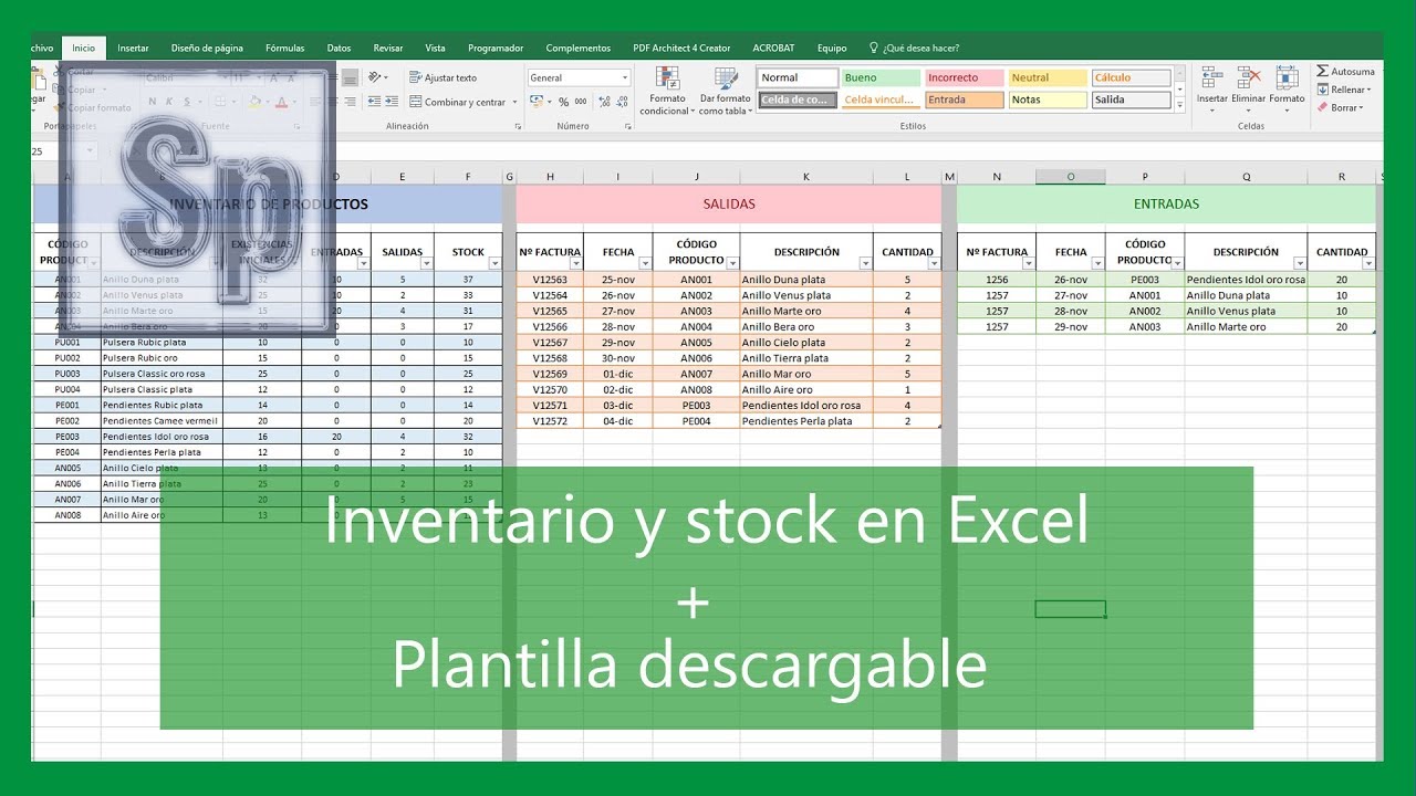 Control de stock Excel