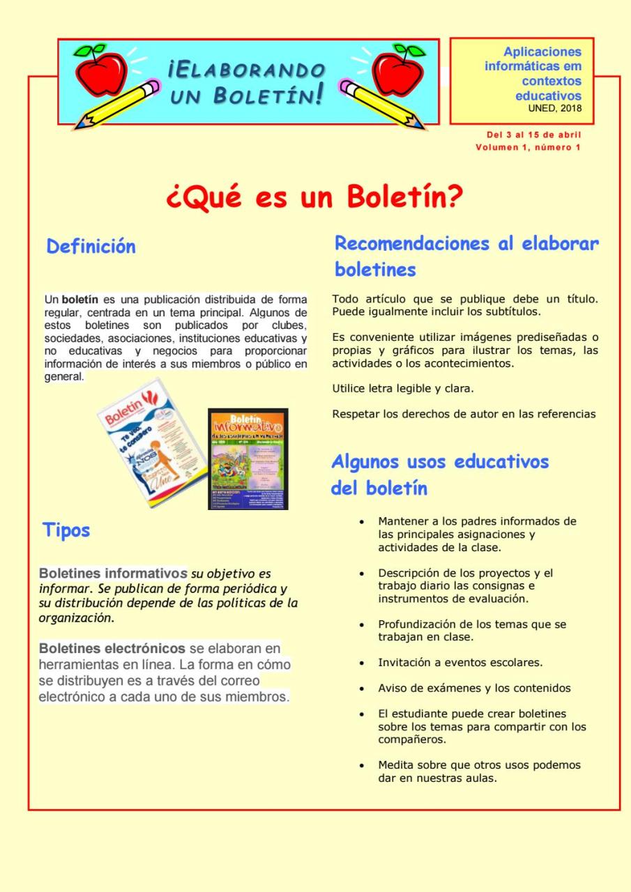 Que es un boletín