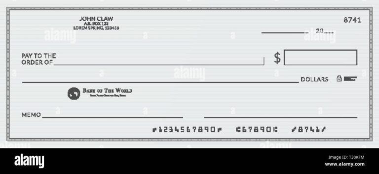 Cheque en blanco para rellenar