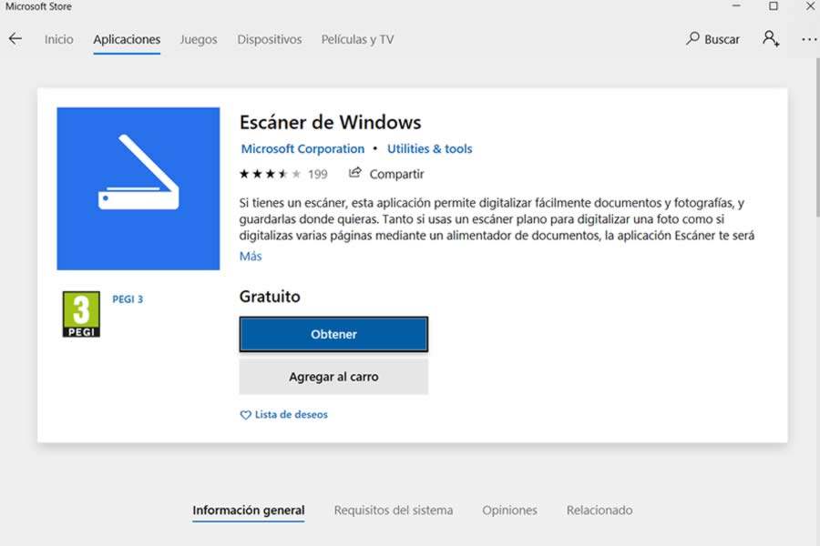 Aplicación para escanear windows 10